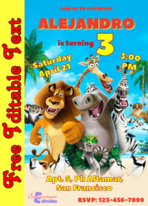 Free Editable Template Madagascar Invitation 01 2025